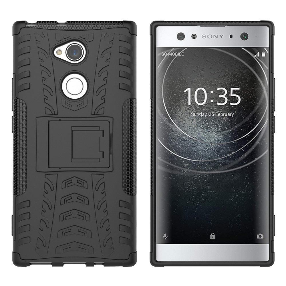 Dual Layer Rugged Tough Case for Sony Xperia XA2 Ultra (Black)